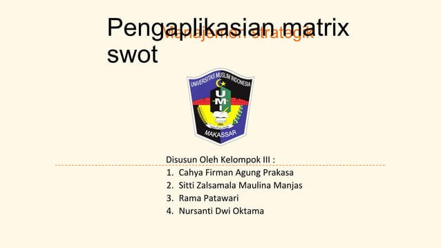 Pengaplikasian Matrix SWOT_KLP.3_Manajemen Strategik.pptx