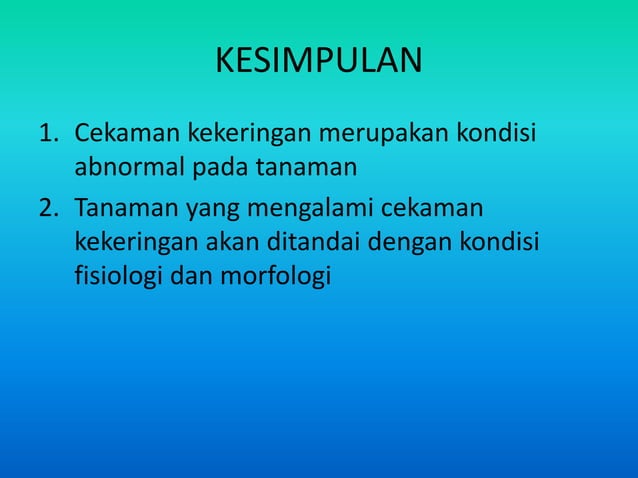 Pengaruh cekaman kekeringan terhadap pertumbuhan dan produksi tanaman | PPT Pengaruh cekaman kekeringan terhadap pertumbuhan dan produksi tanaman | PPT