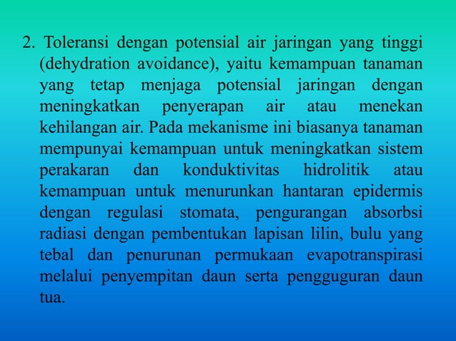 Pengaruh cekaman kekeringan terhadap pertumbuhan dan produksi tanaman | PPT Pengaruh cekaman kekeringan terhadap pertumbuhan dan produksi tanaman | PPT