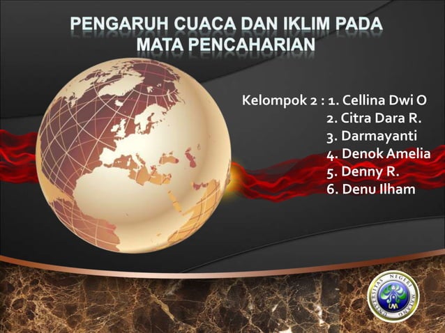 Pengaruh cuaca dan iklim pada mata pencaharian | PPTX