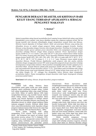 Pengaruh derajat deasetilasi khitosan dari kulit udang terhadap ...