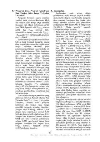 Pengaruh dpk dan tingkat suku bunga terhadap likuiditas | PDF