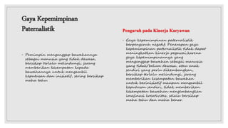 Pengaruh gaya kepemimpinan dengan kinerja karyawan pengembangan sdm ...