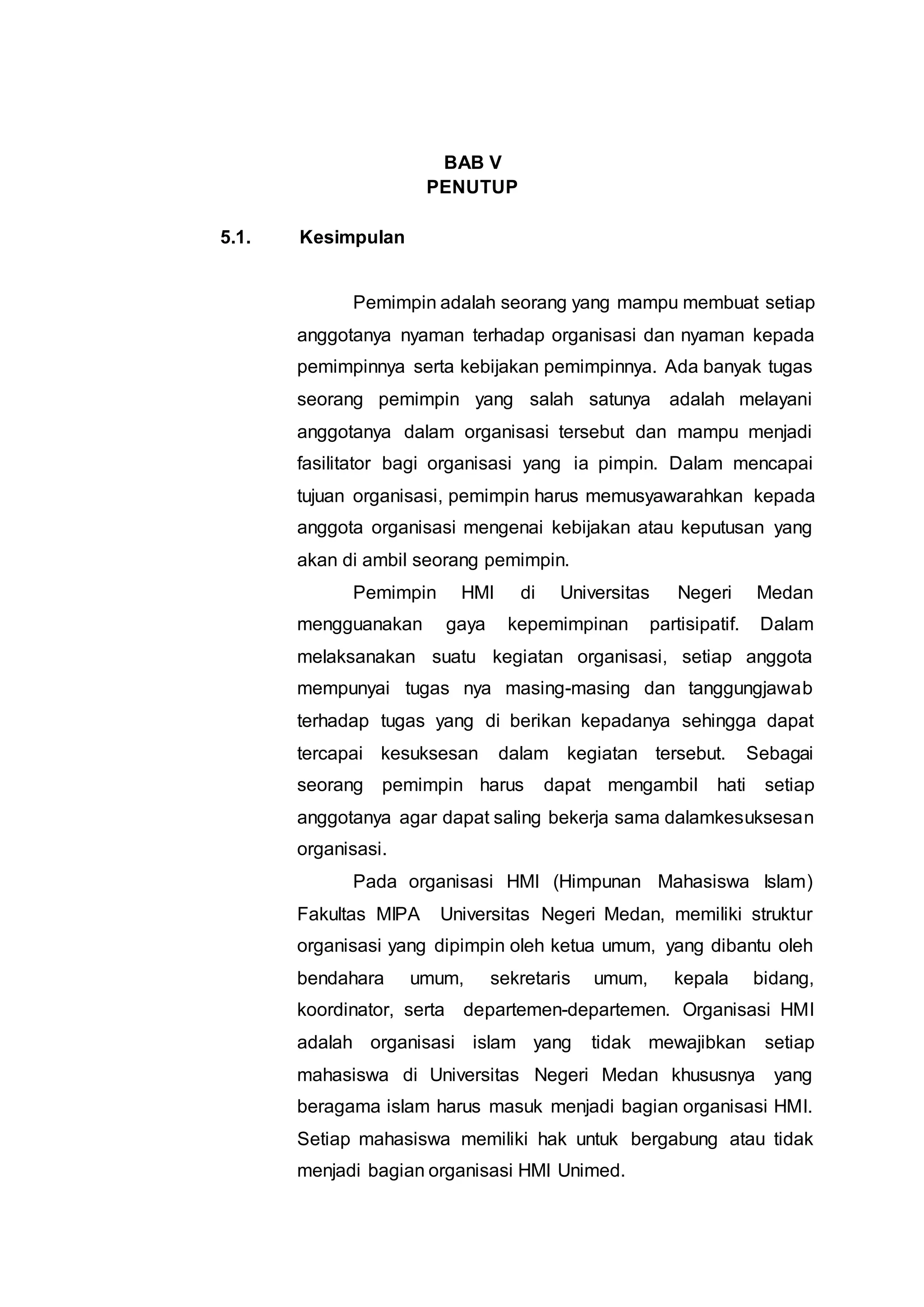 Pengaruh gaya kepemimpinan terhadap kinerja anggota organisasi himpunan mahasiswa islam (hmi) di ...