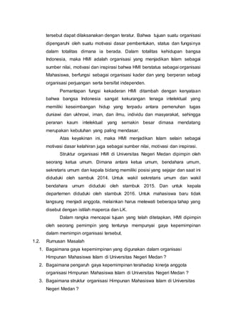 Pengaruh gaya kepemimpinan terhadap kinerja anggota organisasi himpunan mahasiswa islam (hmi) di ...