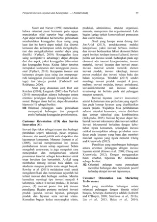 Pengaruh inovasi layanan dan keunggulan posisional pada kinerja pemasaran | PDF