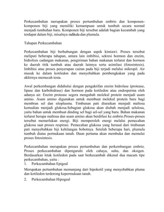Pengaruh intensitas cahaya dan air terhadap pertumbuhan kecambah | DOCX