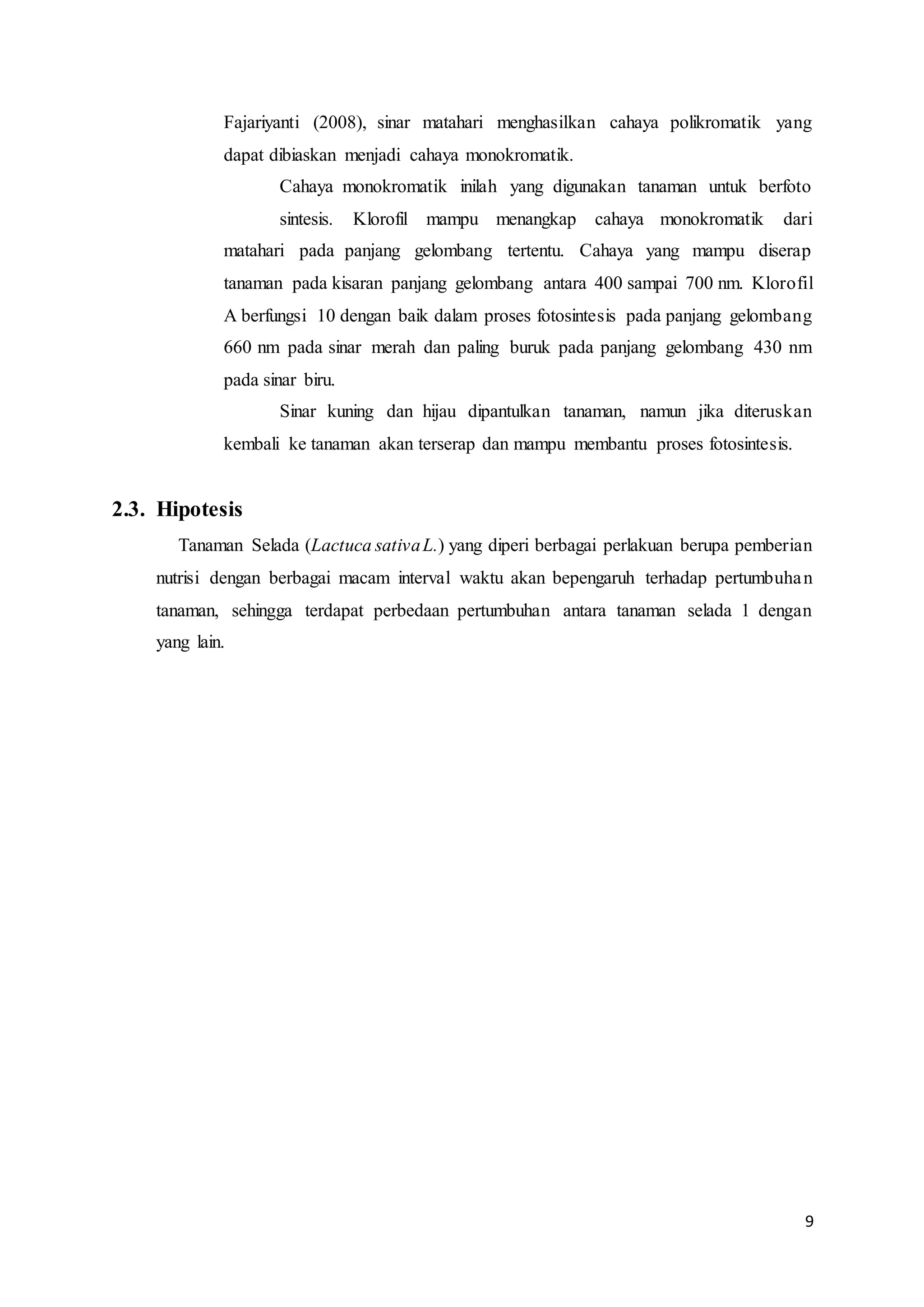 Proposal Penelitian Pengaruh Interval Waktu Pemberian Pupuk Cair Terhadap Pertumbuhan Tanaman ...