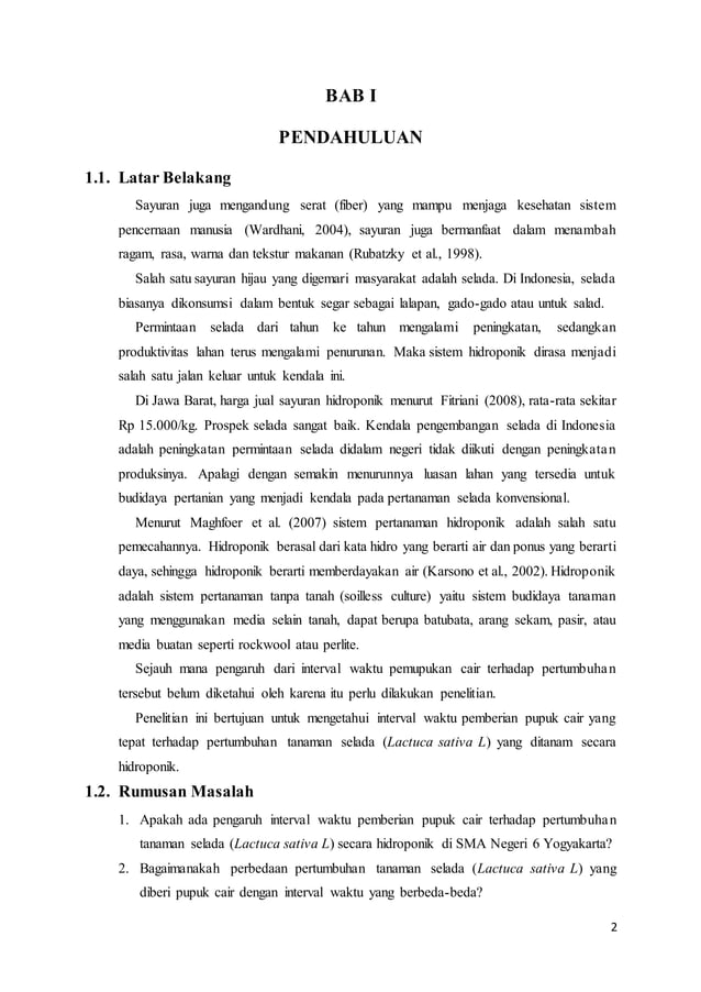 Proposal Penelitian Pengaruh Interval Waktu Pemberian Pupuk Cair ... Proposal Penelitian Pengaruh Interval Waktu Pemberian Pupuk Cair ...