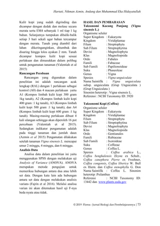 PENGARUH KOMPOS LIMBAH KULIT KOPI (Coffea) TERHADAP PERTUMBUHAN TANAMAN ...