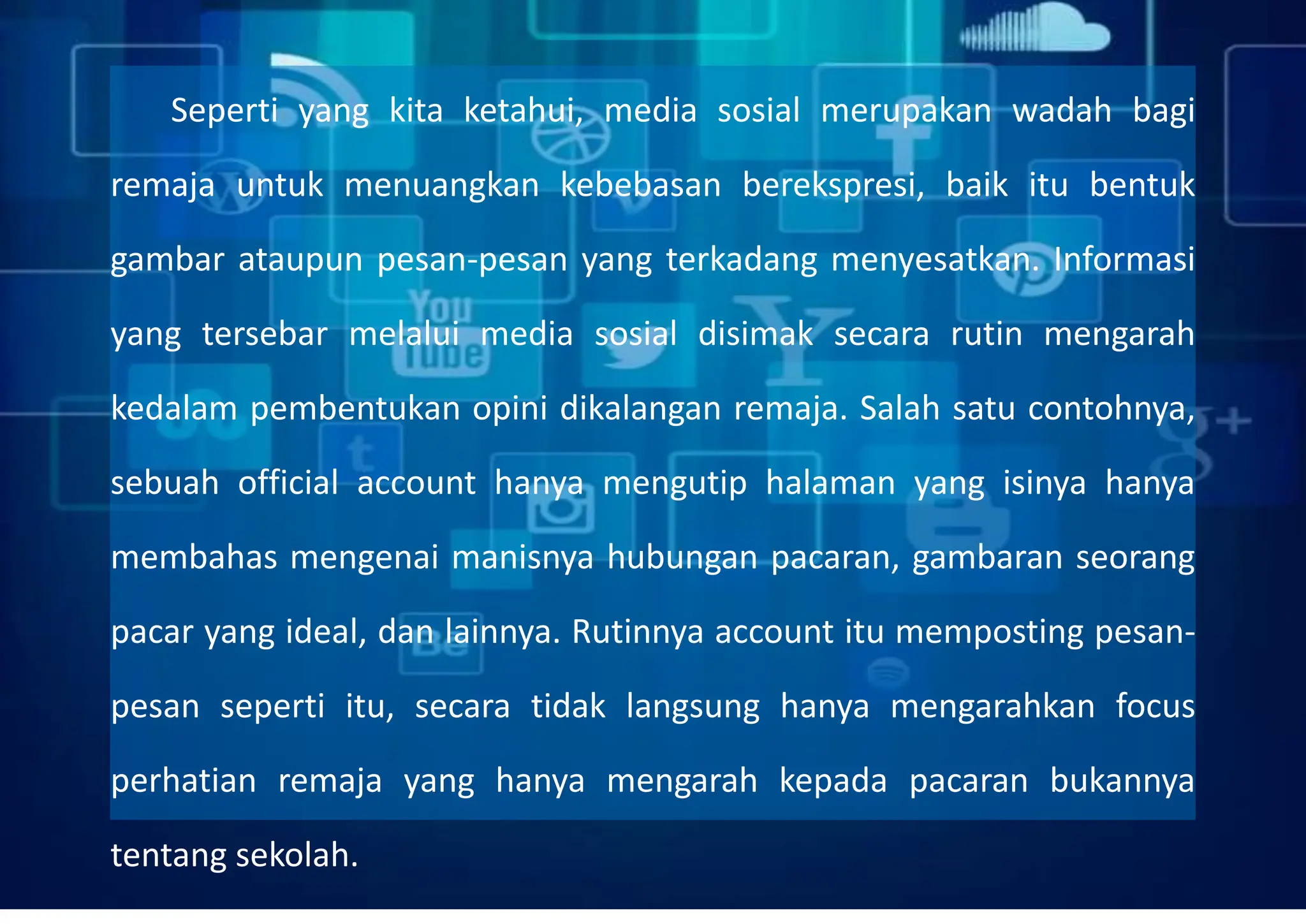 Pengaruh media sosial bagi kalangan remaja | PPT