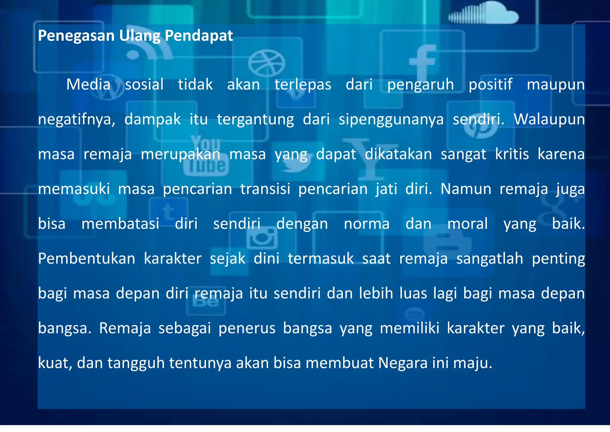 Pengaruh media sosial bagi kalangan remaja | PPT