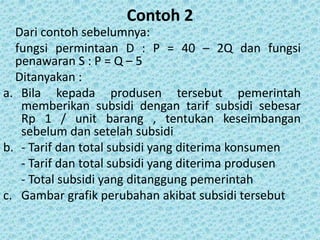 Pengaruh pajaksubsidi terhadap keseimbangan pasar | PPTX