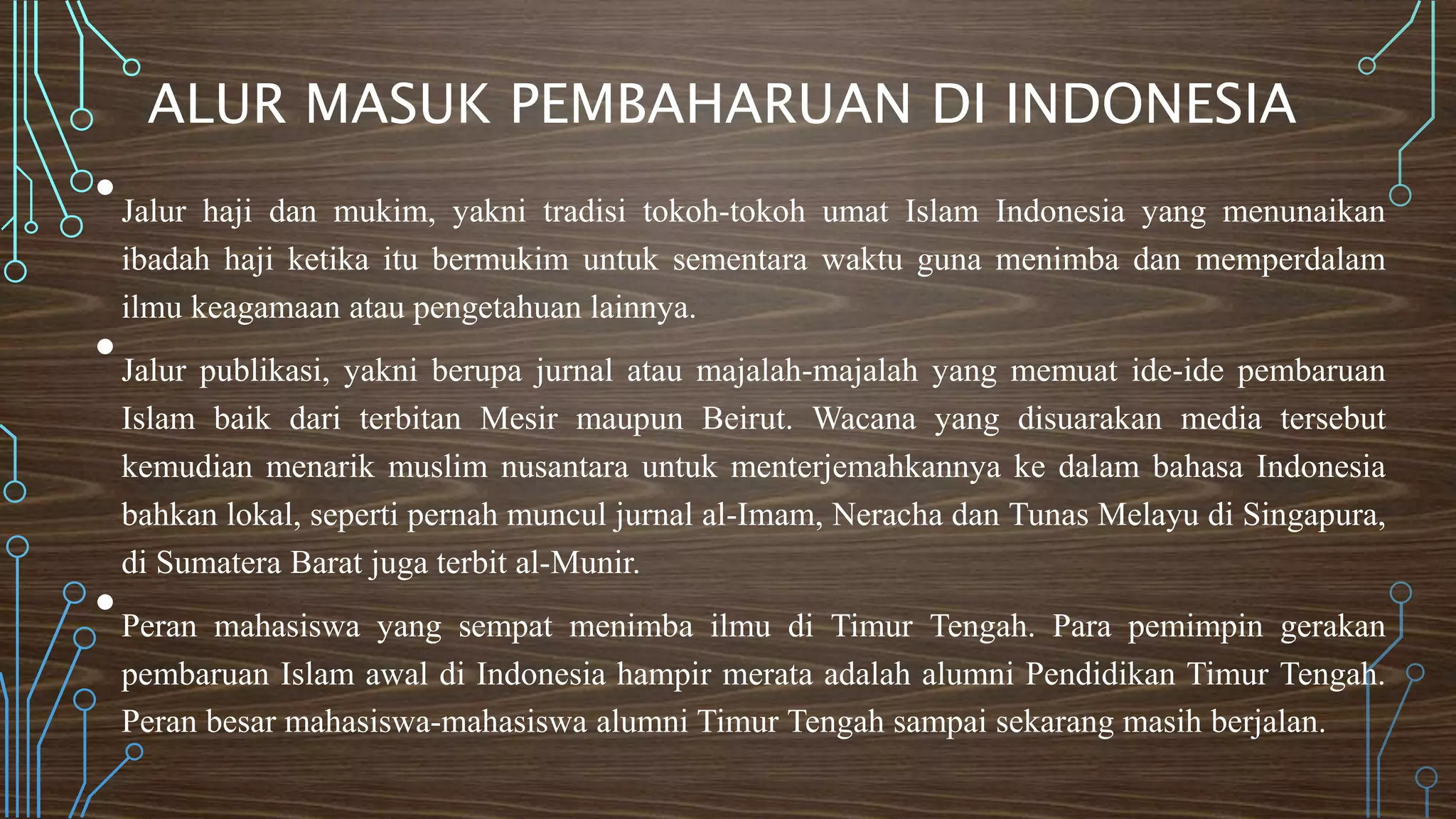 Pengaruh pembaruan islam di indonesia | PPTX