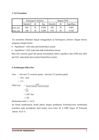 Pengaruh penerapan model pakem dengan pendekatan konstruktivisme dalam pembelajaran ipa | PDF