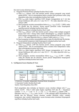 Pengaruh penilaian risiko, kompetensi dan independensi terhadap kualitas hasiil audit | PDF
