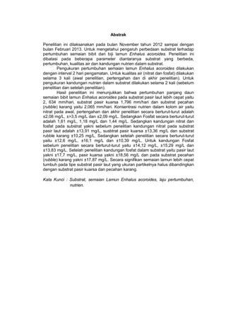 Pengaruh perbedaan substrat terhadap pertumbuhan | PDF