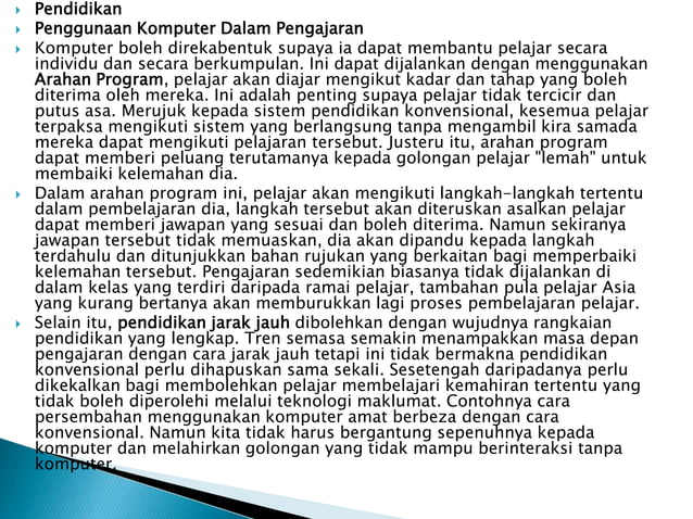 Pengaruh perkembangan teknologi maklumat dan komunikasi | PPT