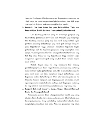 Pengaruh pola asuh orang tua terhadap pembentukan kepribadian anak | DOCX