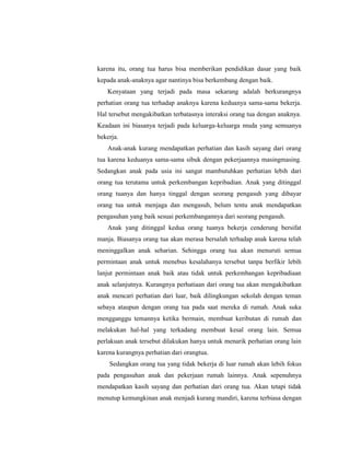 Pengaruh pola asuh orang tua terhadap pembentukan kepribadian anak | PDF