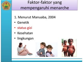 Pengaruh status gizi dengan menarche | PPTX