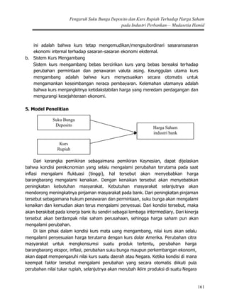 Pengaruh Suku Bunga Deposito dan Kurs Terhadap Harga Saham Pada Industri Perbankan | PDF
