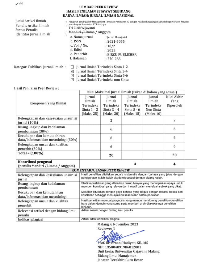 Pengaruh Total Quality Management Terhadap Penerapan K3 dengan Kualitas ...