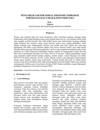 Pengaruh umur kawin pertama edited | DOC