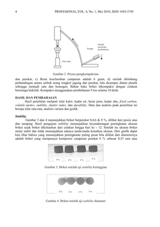 Pengaruh variasi jumlah campuran perekat pada briket arang tongkol jagung | PDF