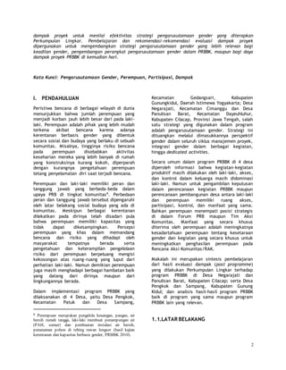 Pengarusutamaan gernder dalam program pengurangan risiko bencana | DOCX