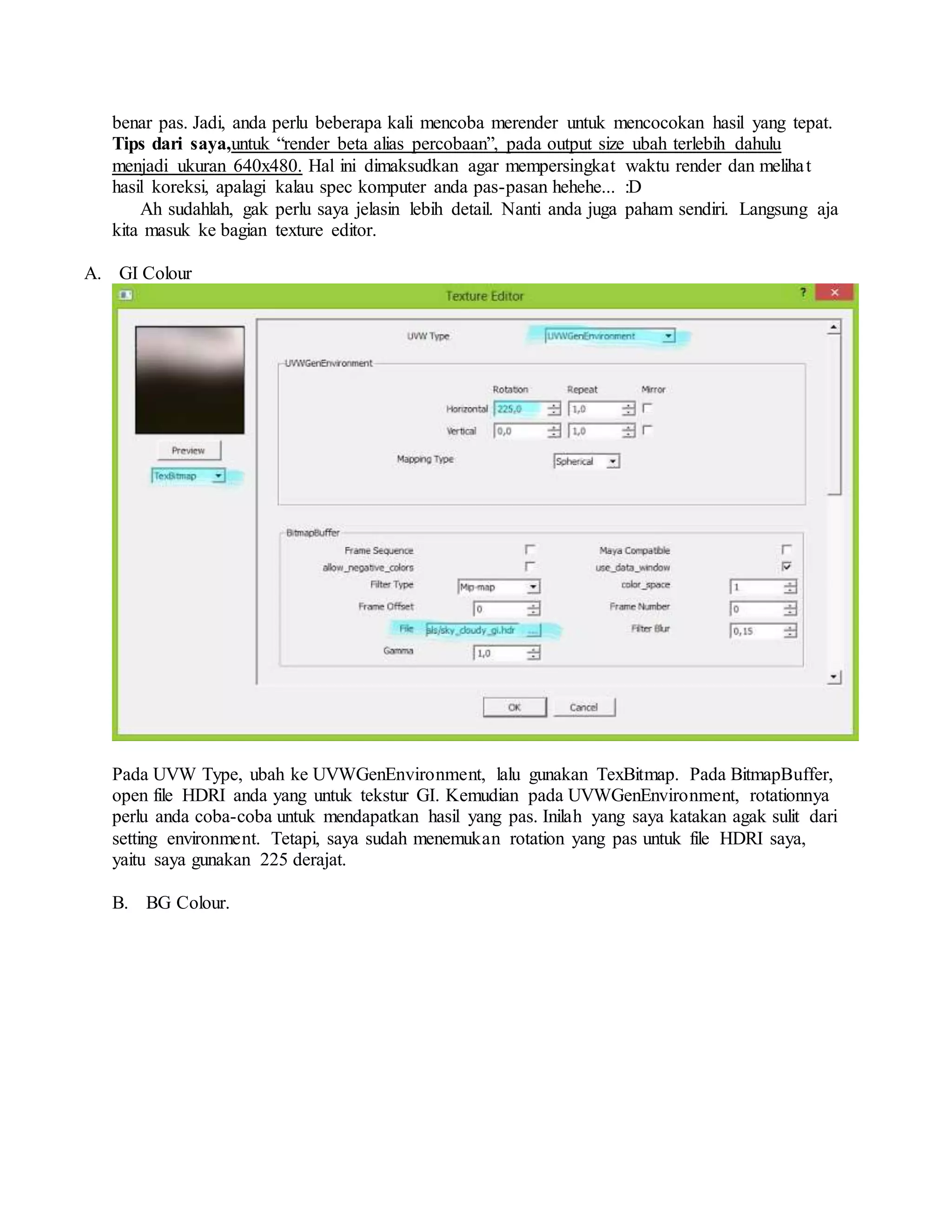 Pengaturan eksterior vray | DOCX