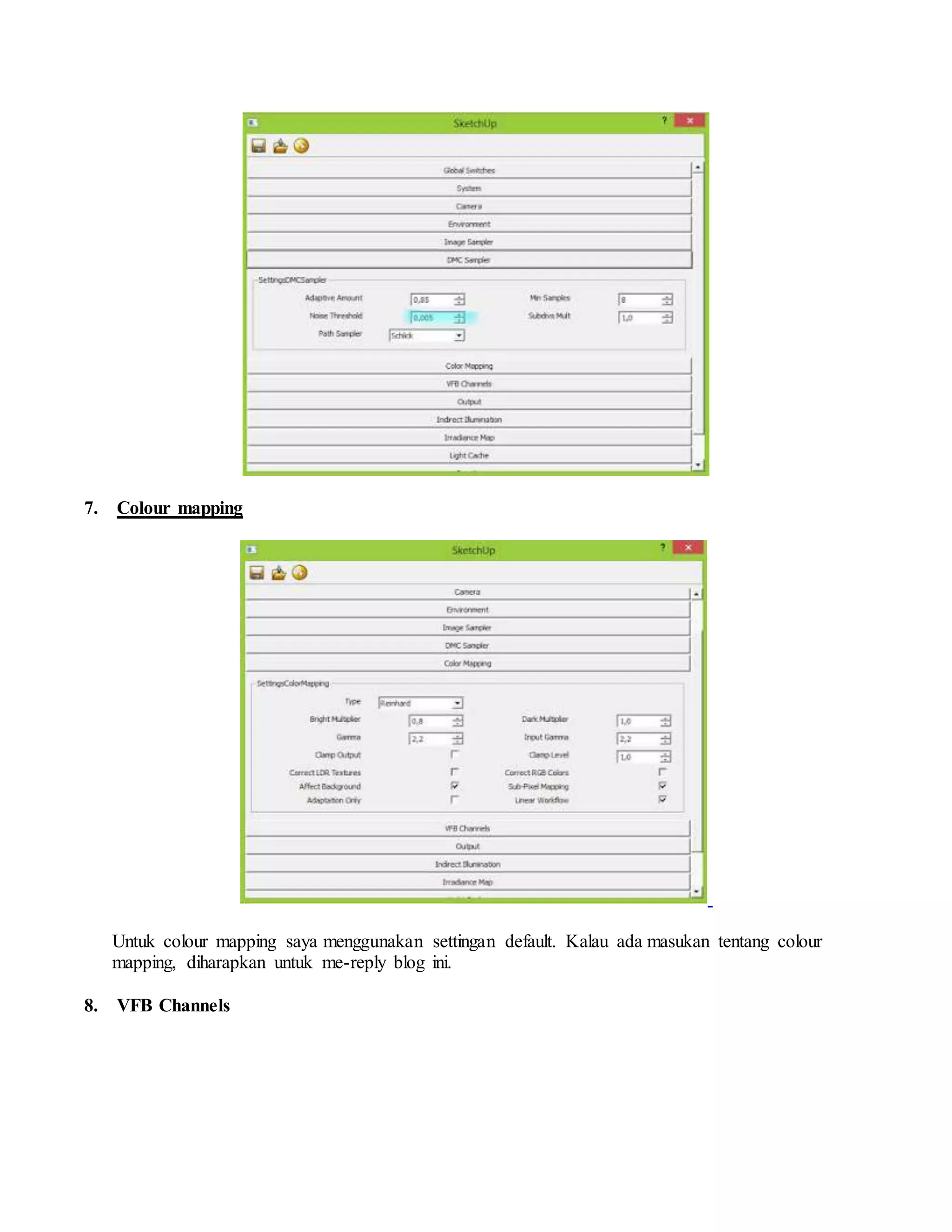 Pengaturan eksterior vray | DOCX