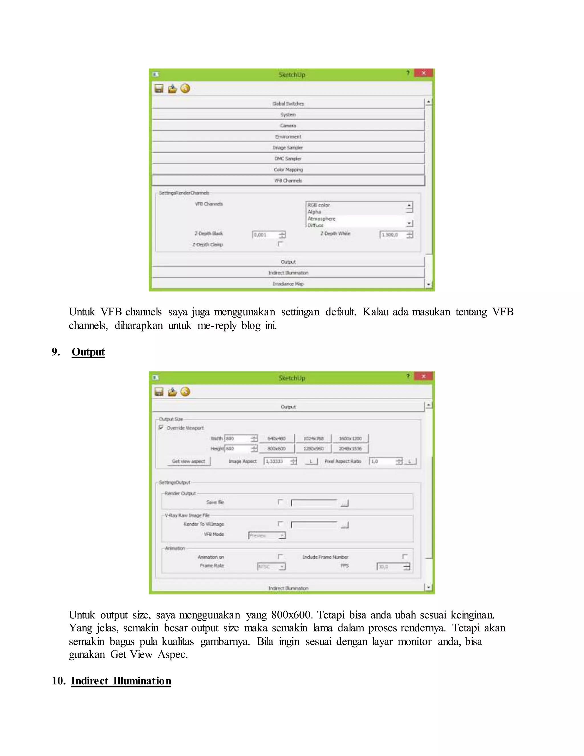 Pengaturan eksterior vray | DOCX
