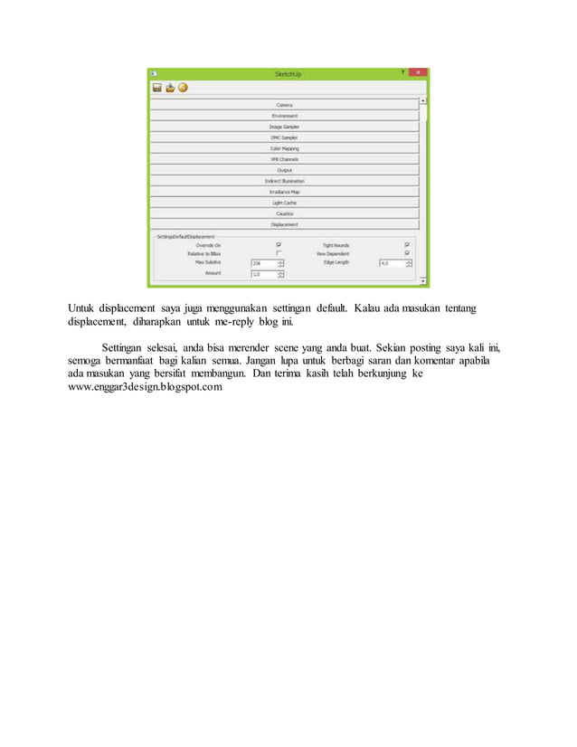 Pengaturan eksterior vray | DOCX