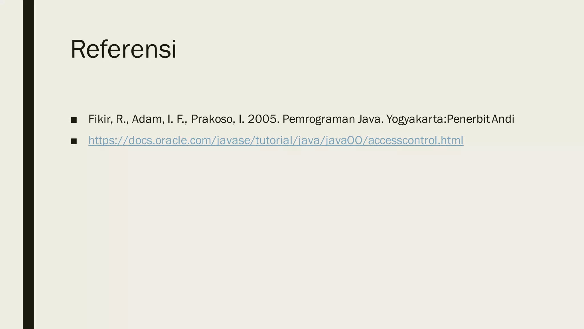 Pengaturan hak akses pada java | PDF