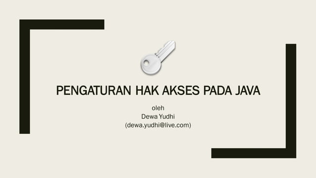 Pengaturan hak akses pada java | PDF