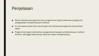 Pengaturan hak akses pada java | PDF