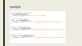 Pengaturan hak akses pada java | PDF