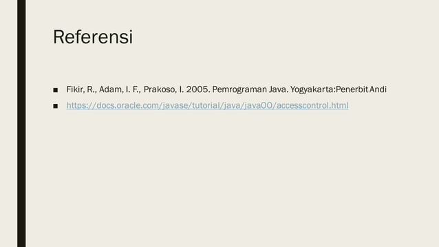 Pengaturan hak akses pada java | PPT