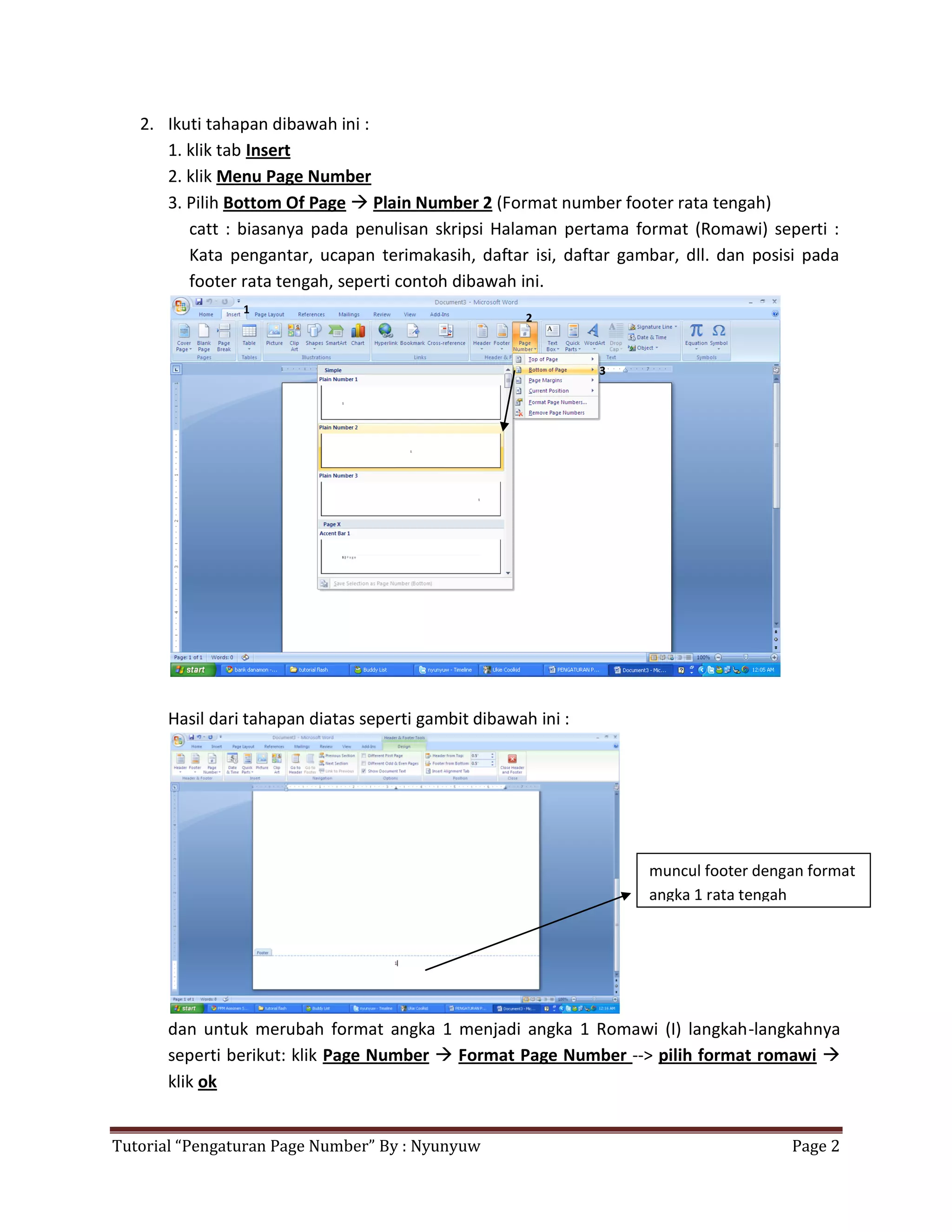 Pengaturan header dan footer | PDF
