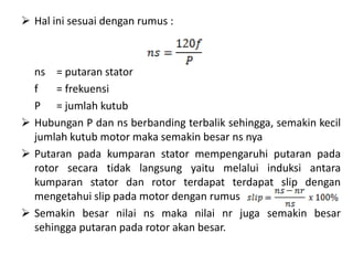 Pengaturan kecepatan motor dahlander | PPT