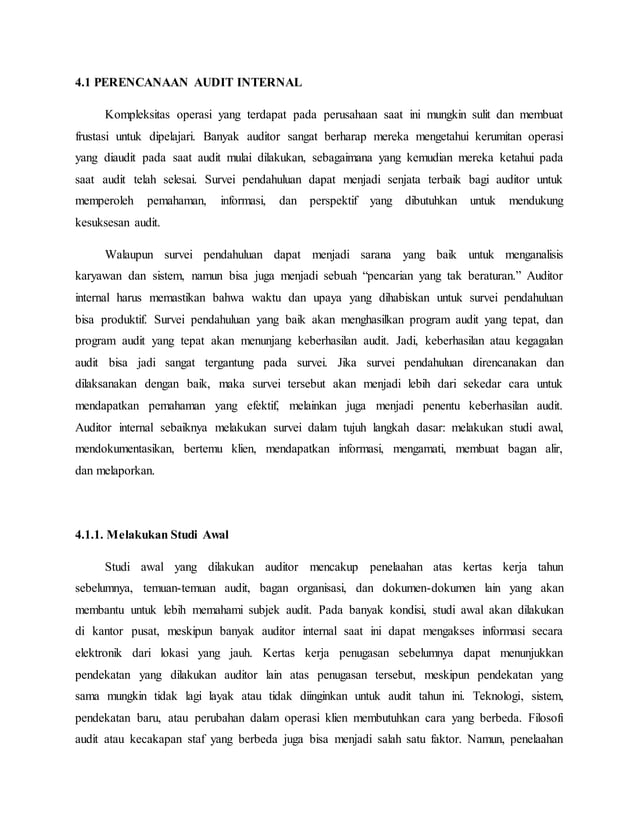 Pengauditan internal survei_pendahuluan | PDF