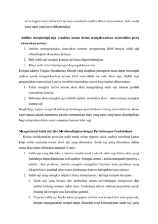 Pengauditan Lanjutan, Sandy Setiawan, Materialitas dan Risiko, Universitas Mercu Buana, 2017 | PDF
