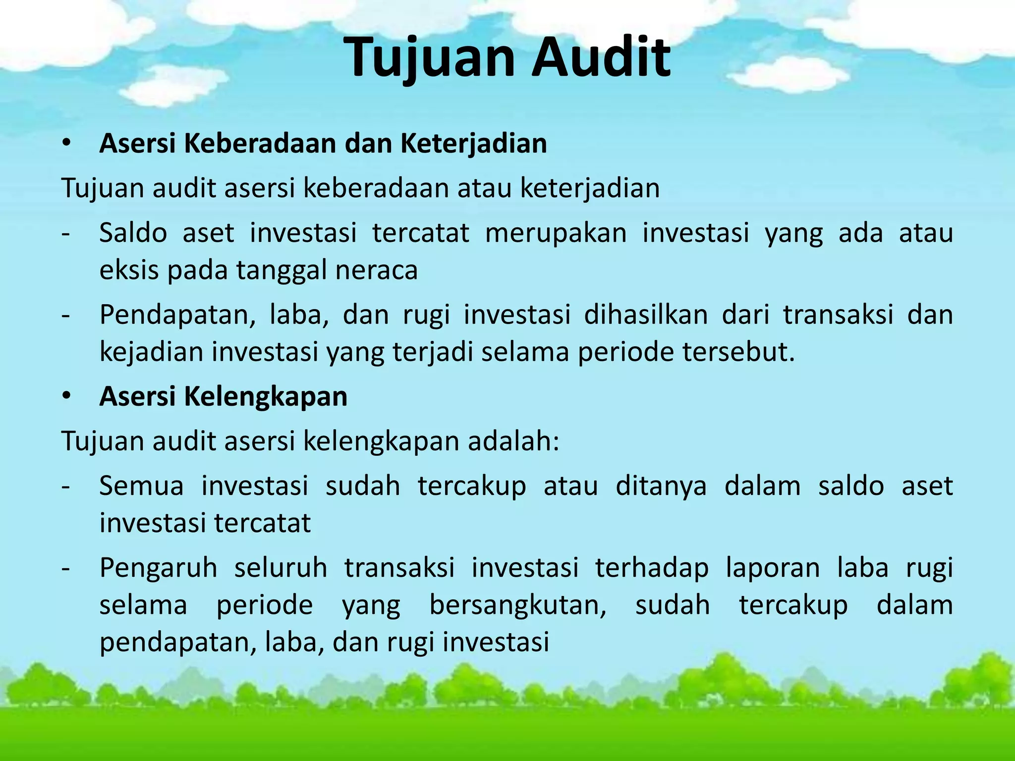 Pengauditan siklus investasi pendanaan | PPTX