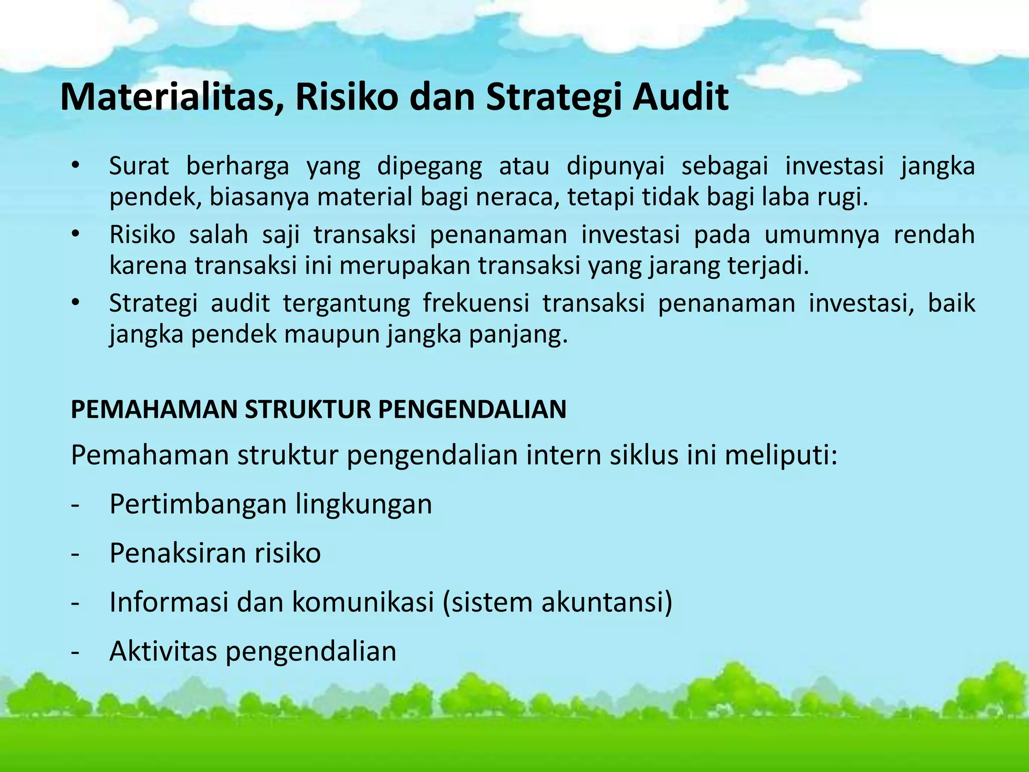 Pengauditan siklus investasi pendanaan | PPTX