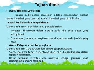 Pengauditan siklus investasi pendanaan | PPTX