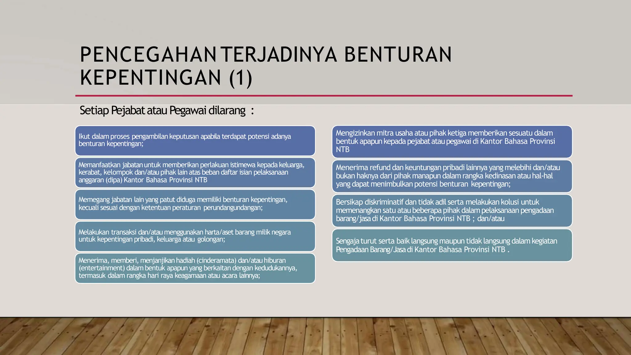 sosialisasi penanganan benturan kepentingan | PPTX