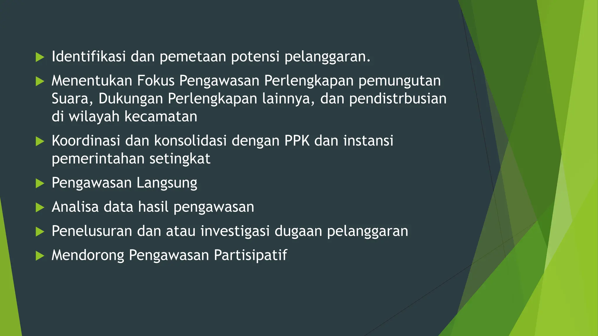 PENGAWASAN TAHAPAN PENDISTRIBUSIAN LOGISTIK PEMILU 2024 | PPT