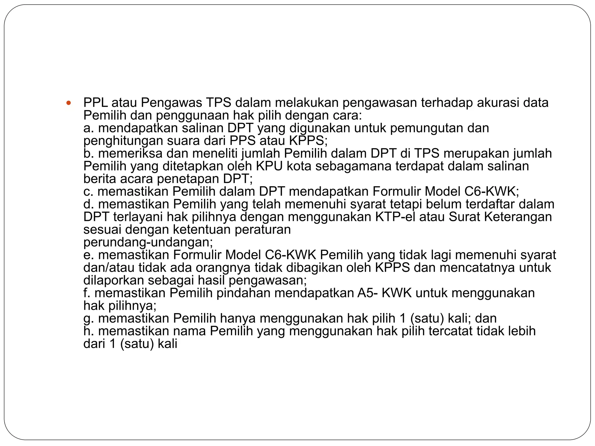 Pengawasan pungut hitung bagi ptps | PPTX