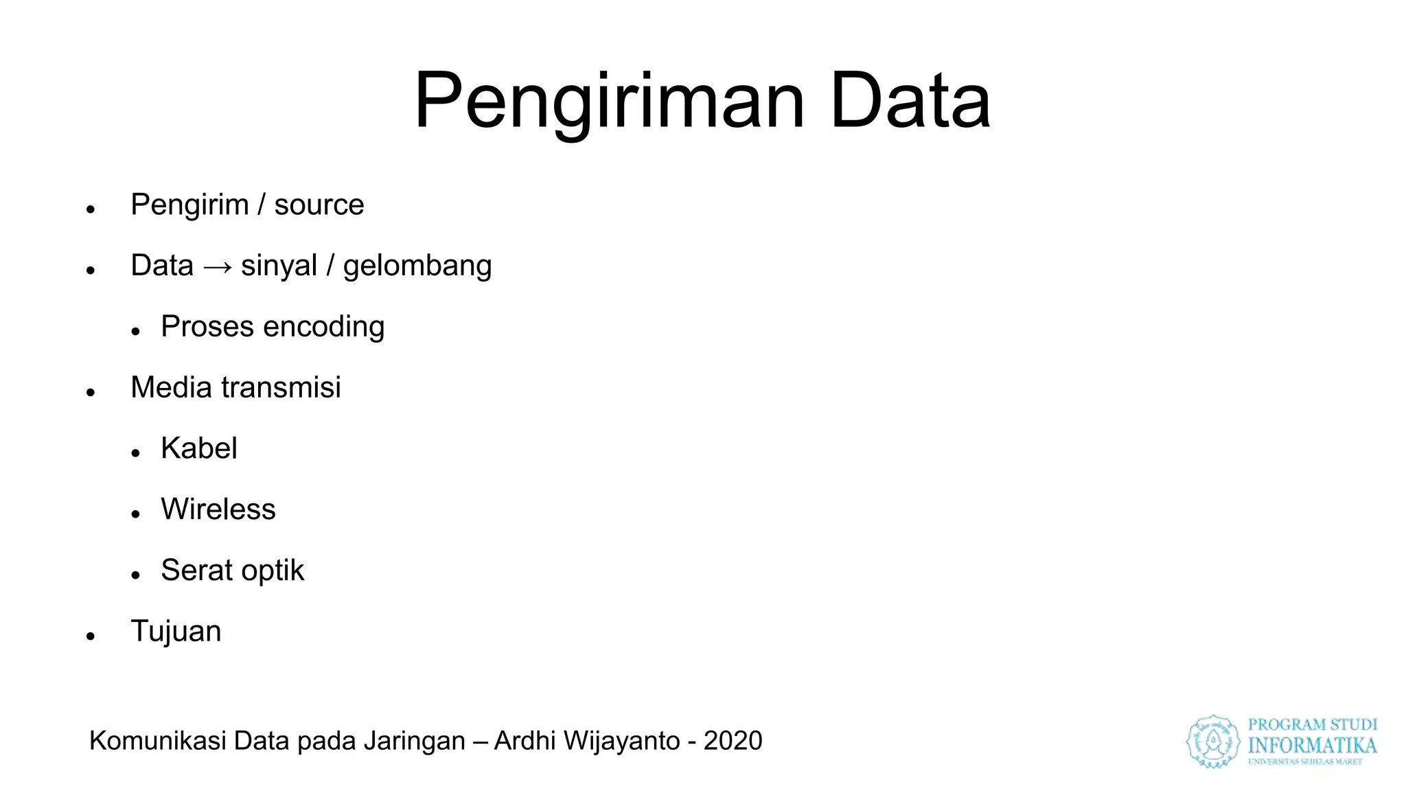 Komunikasi Data pada Jaringan | PPTX